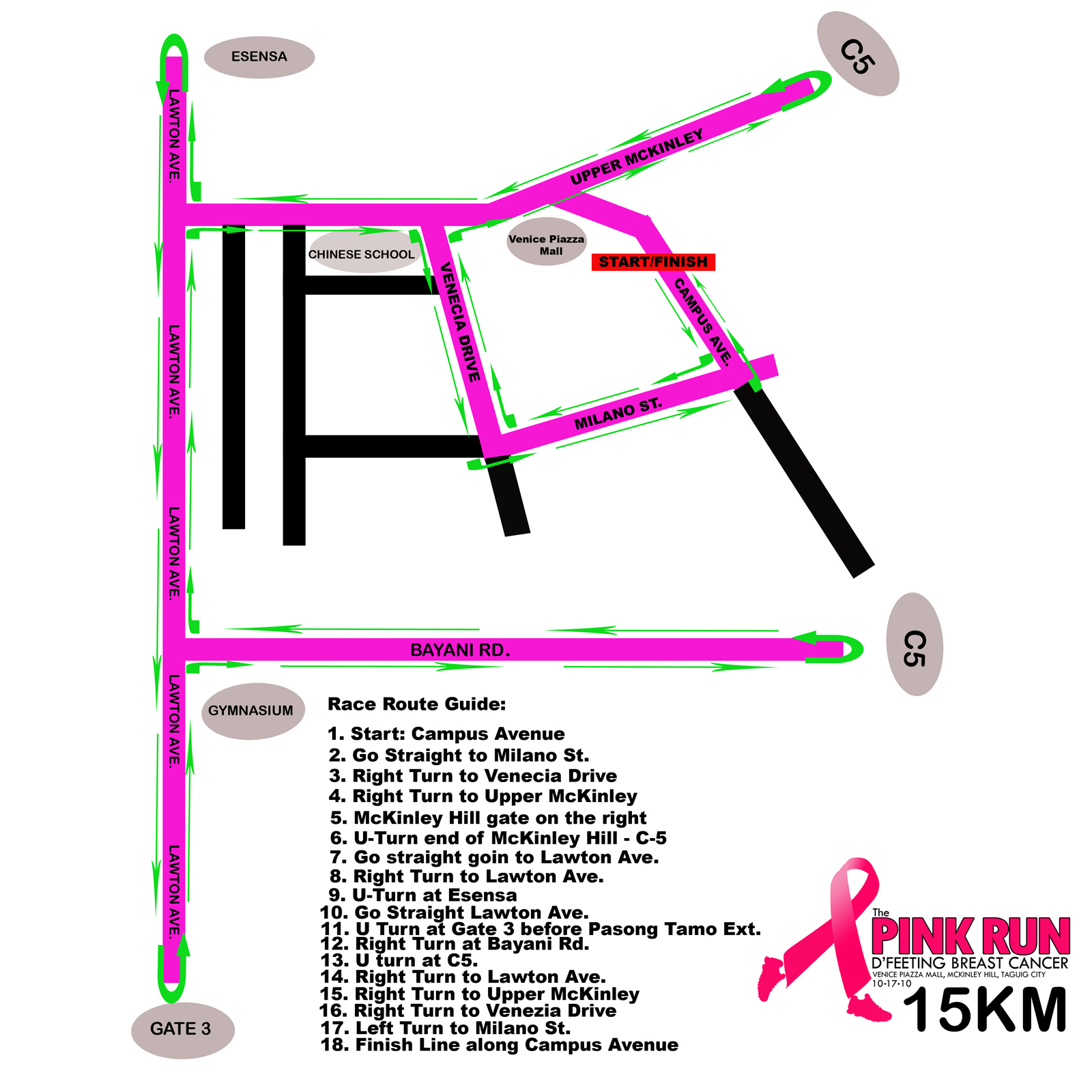The Pink Run 2010 - Race Maps | Pinoy Fitness