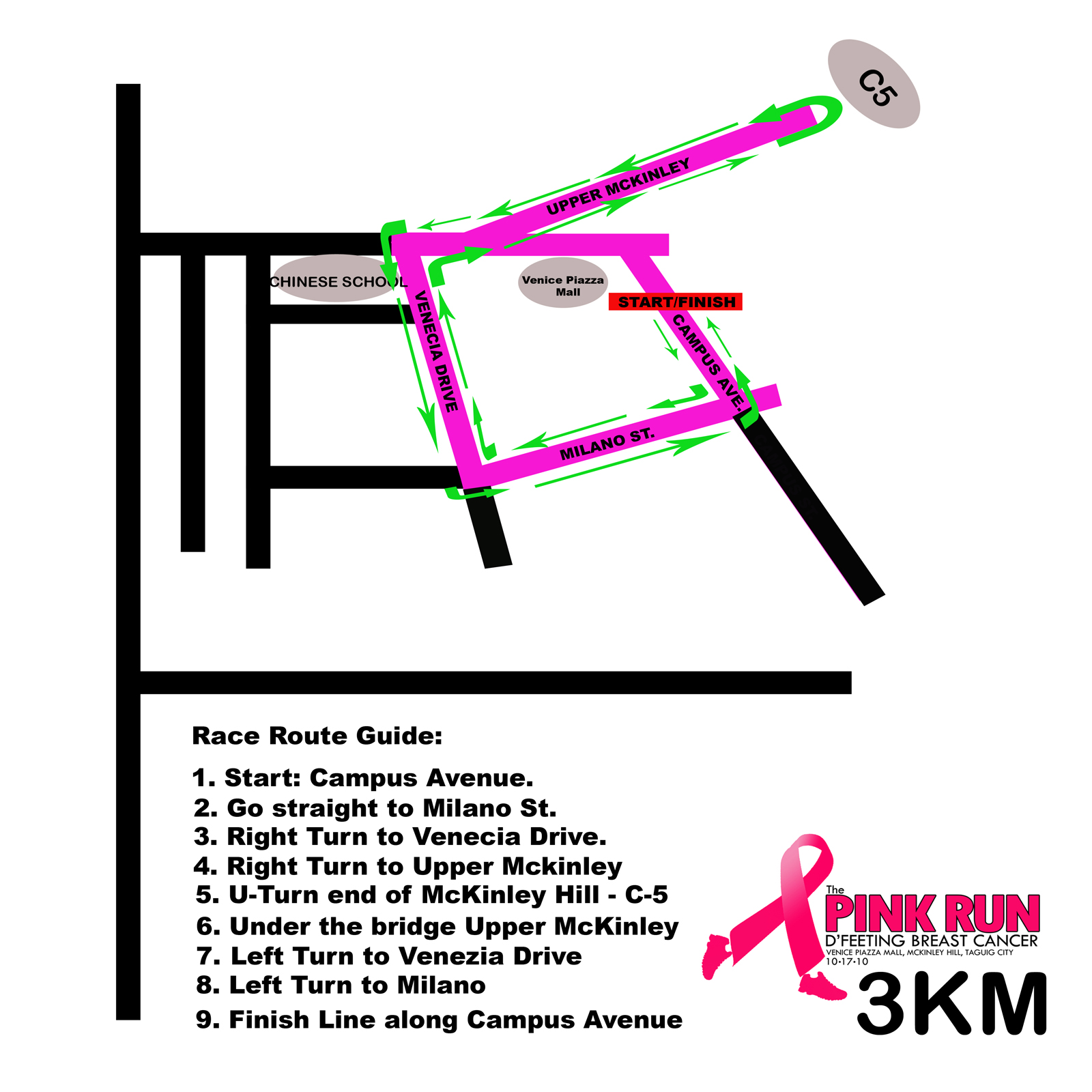 The Pink Run 2010 - Race Maps | Pinoy Fitness