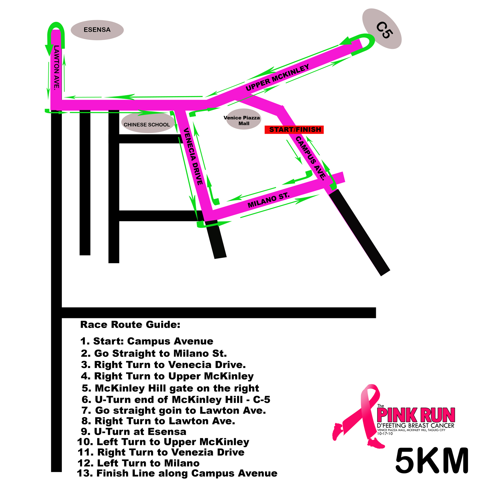 The Pink Run 2010 - Race Maps | Pinoy Fitness