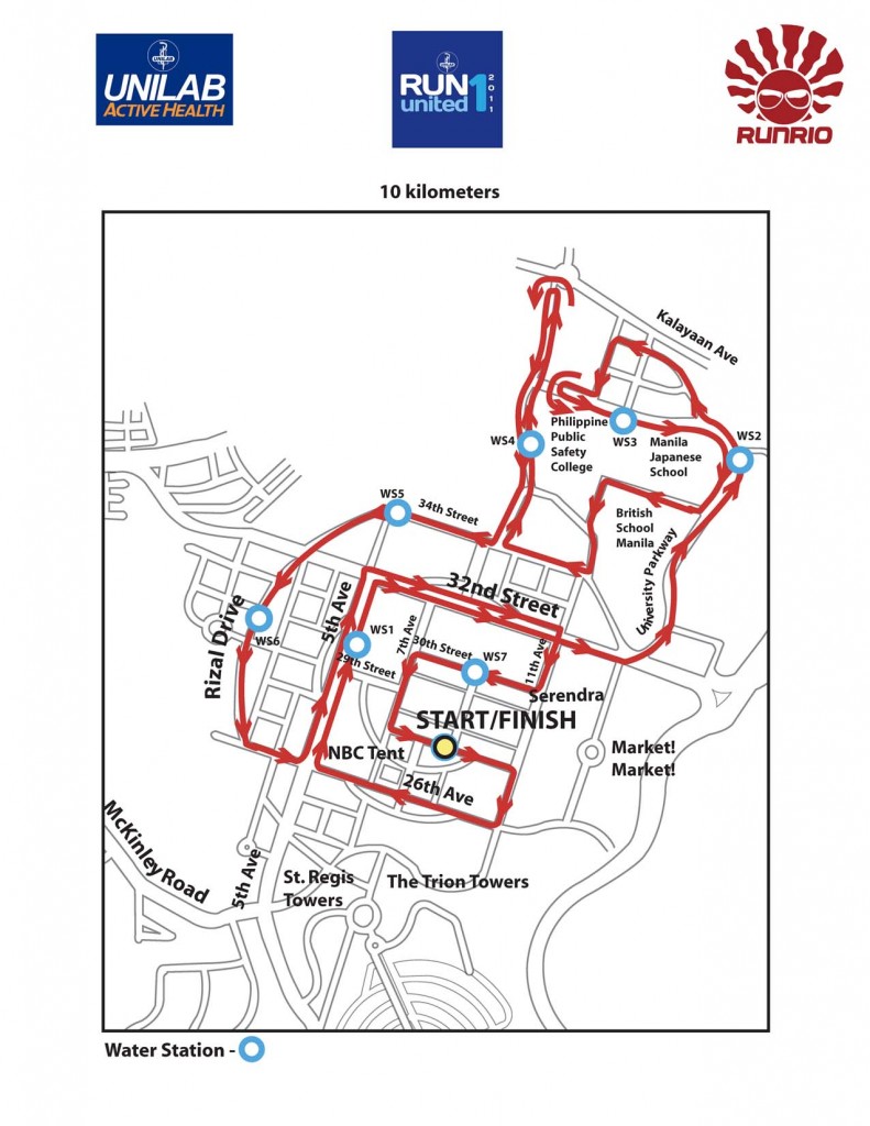 Unilab Run United 1 2011 - Race Route Maps | Pinoy Fitness