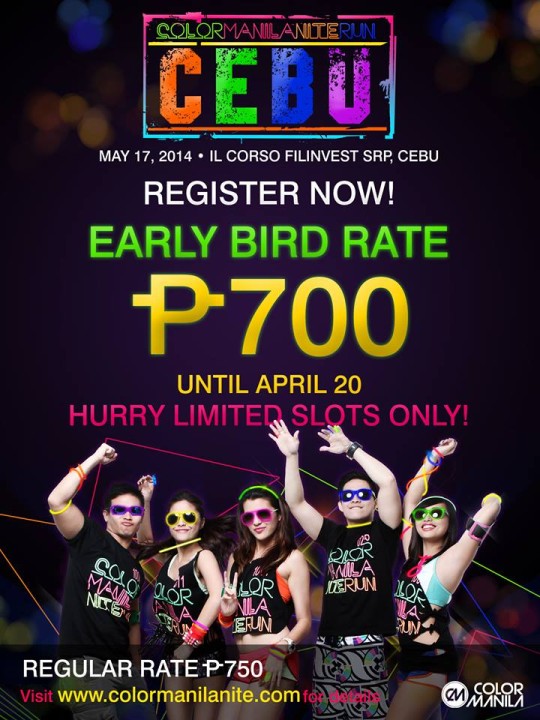 Color Manila Nite Run CEBU 2014 | Registration, Singlet, Map | Pinoy ...