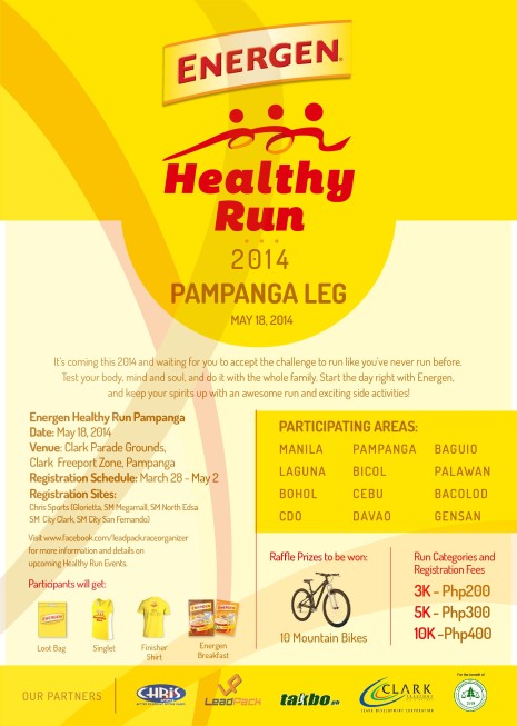 Energen Healthy Run 2014 Pampanga | Registration, Singlet, Map | Pinoy ...