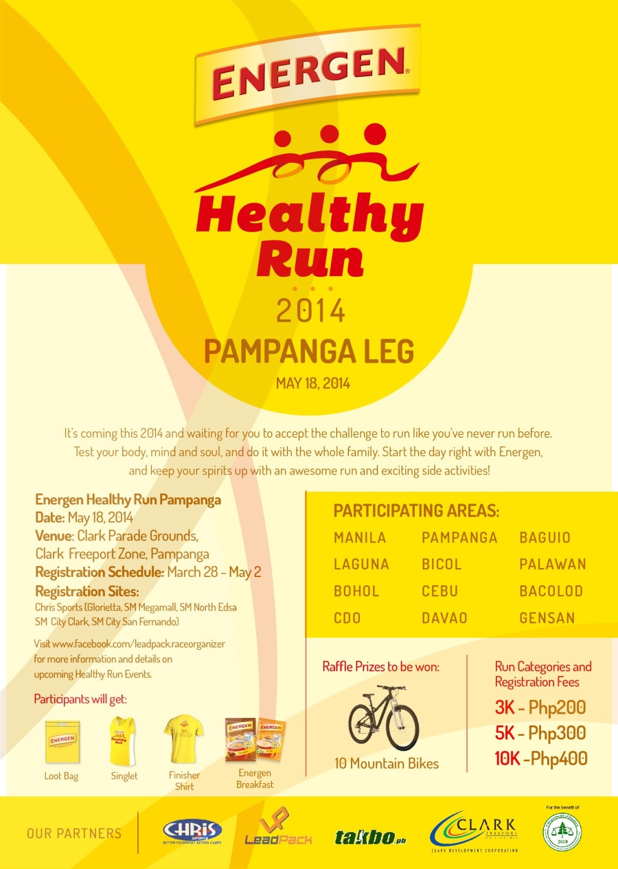 Energen Healthy Run 2014 Pampanga | Registration, Singlet, Map | Pinoy ...