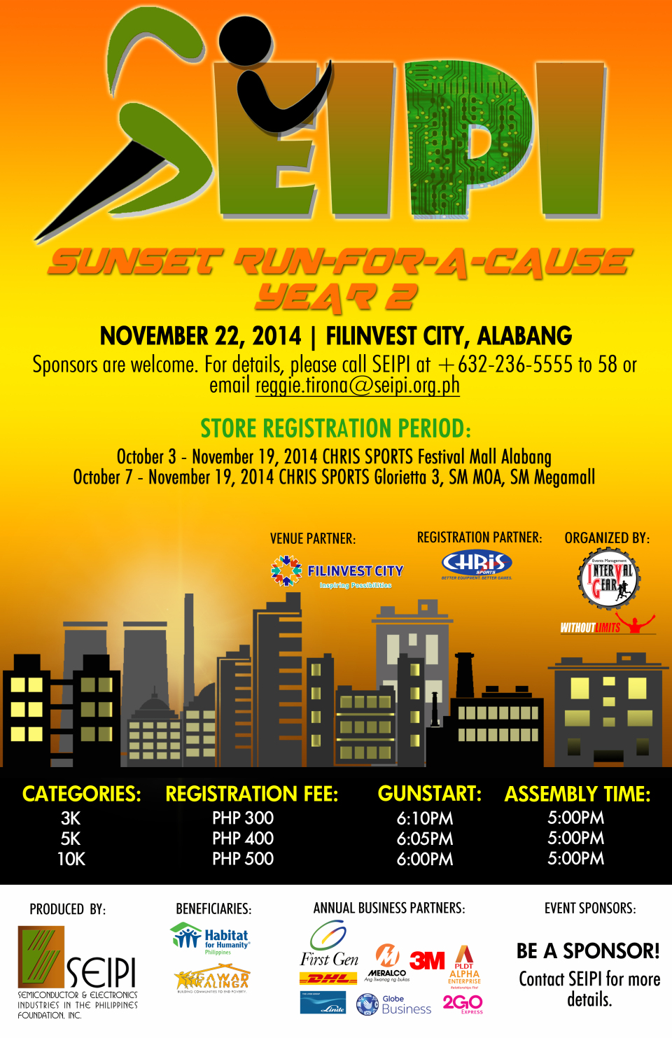 SEIPI Sunset Run for a Cause 2 @ Filinvest | Registration | Pinoy Fitness