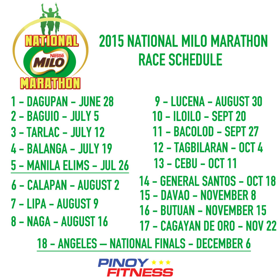 39th Milo Marathon 2015 Race Schedule | Pinoy Fitness