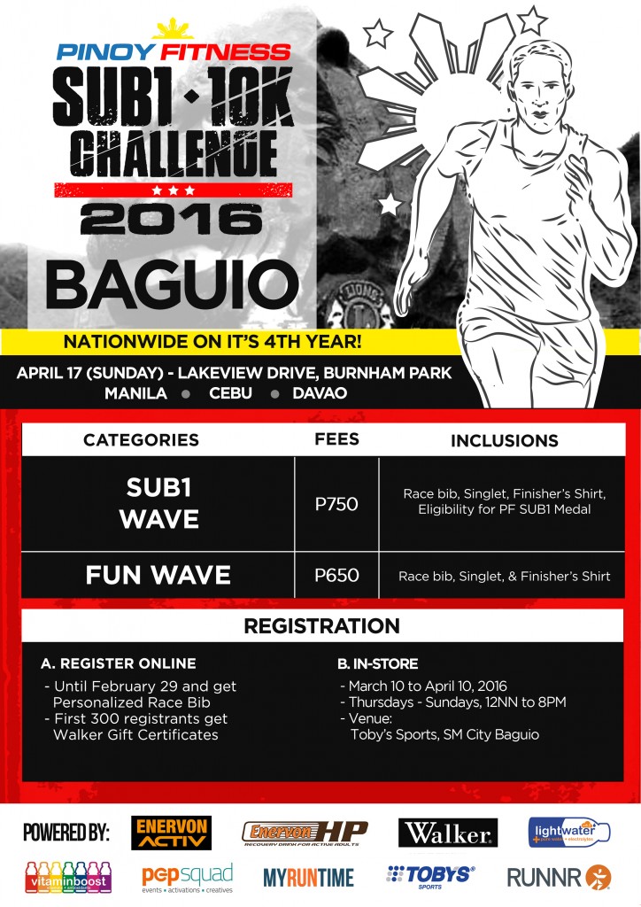 Pinoy Fitness SUB1 10K Challenge 2016 (Baguio) | Pinoy Fitness
