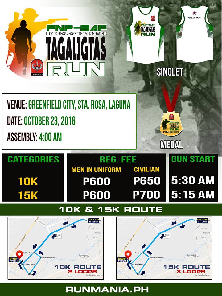 PNP-SAF Tagaligtas Run 2016 in Sta. Rosa, Laguna | Pinoy Fitness