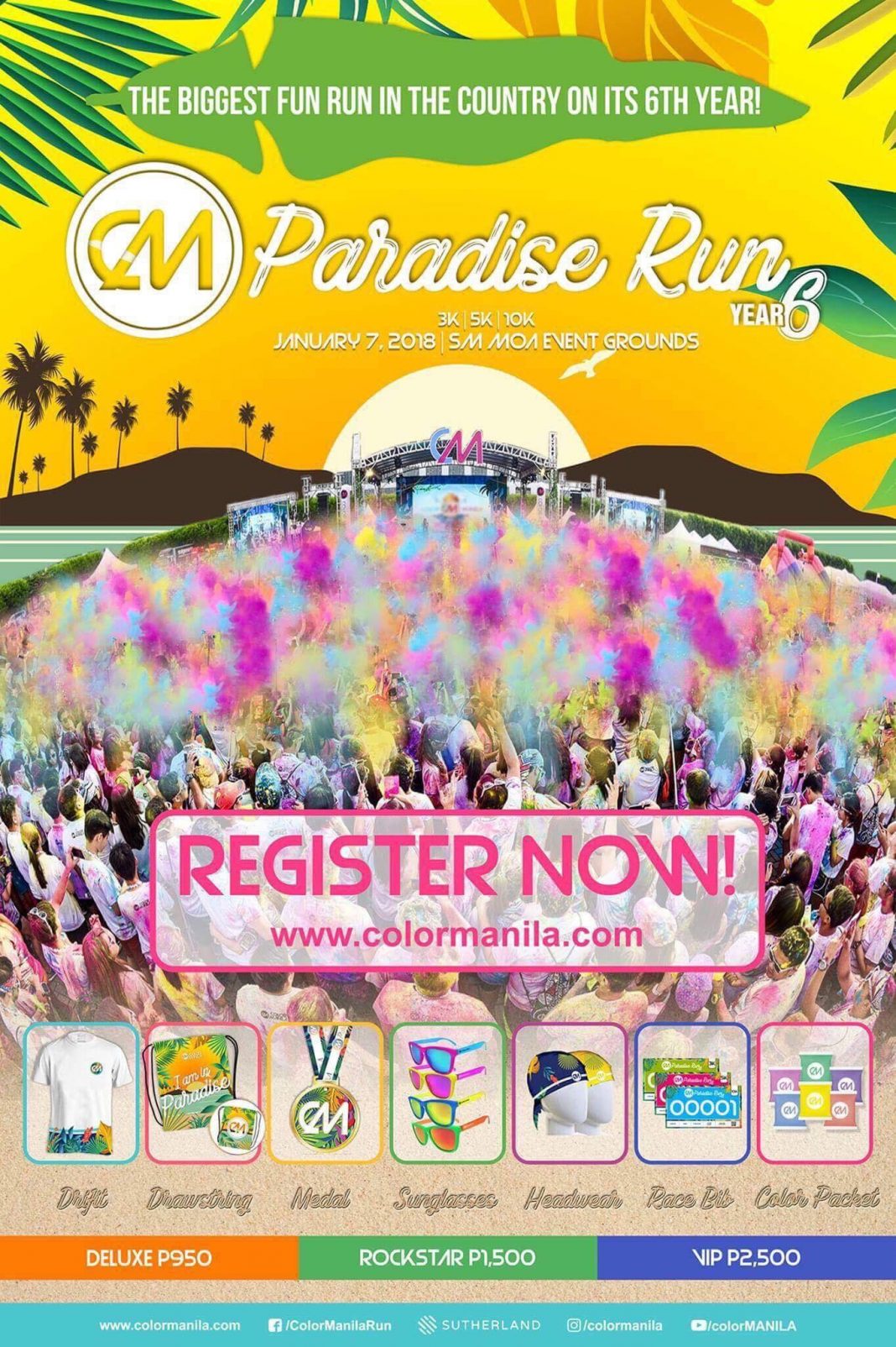 Color Manila Paradise Run 2018 in SM Mall of Asia | Pinoy Fitness
