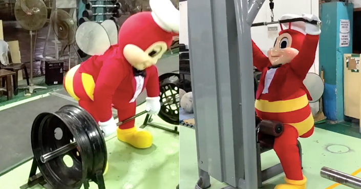 Look: Jollibee Trying to Get Some Gainz! | Pinoy Fitness