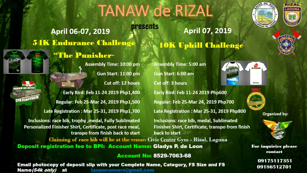 Tanaw de Rizal 54K Endurance Challenge & 10K Uphill Challenge 2019 ...