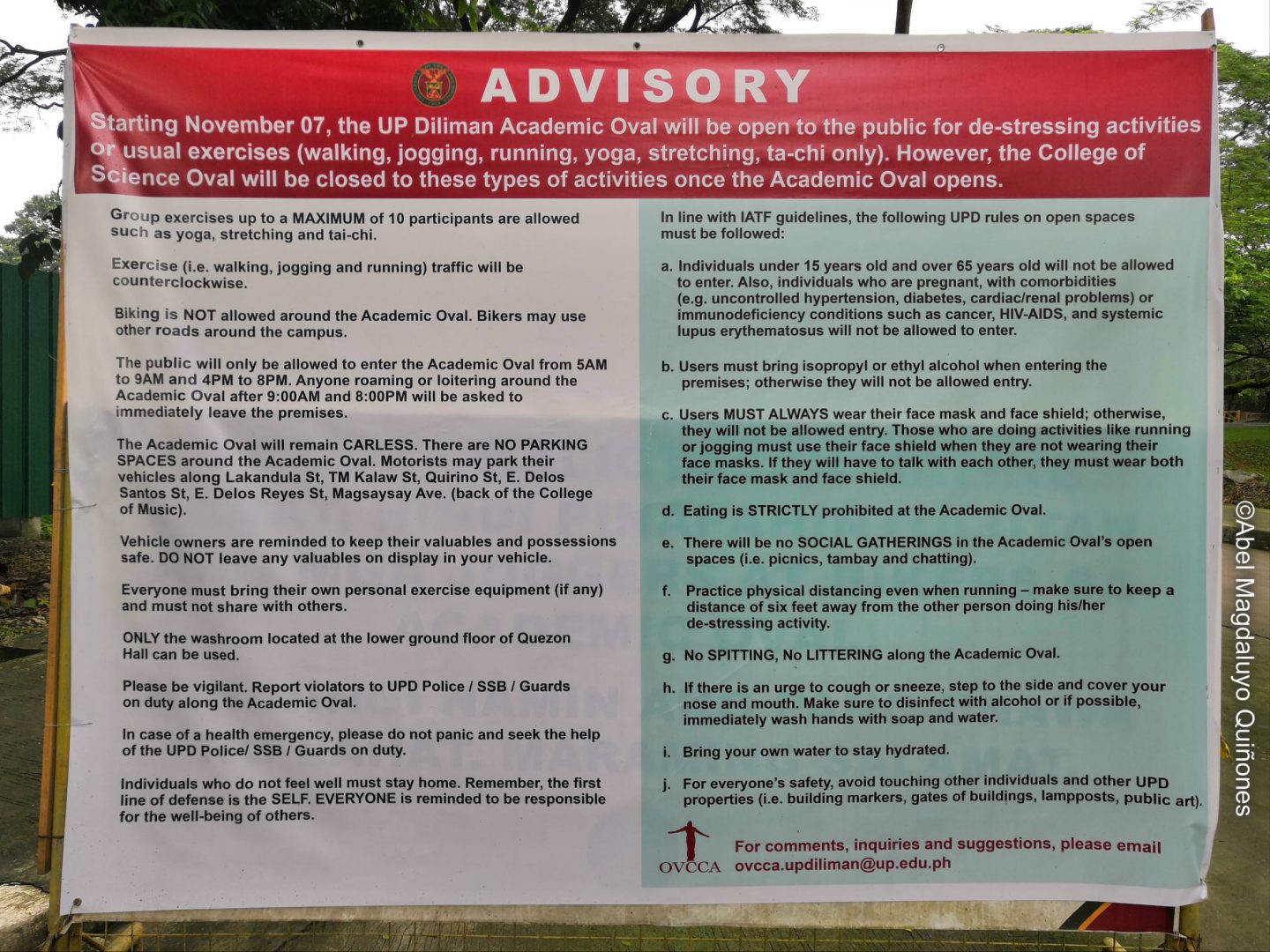 UP Academic Oval now open for runners and other fitness activities ...