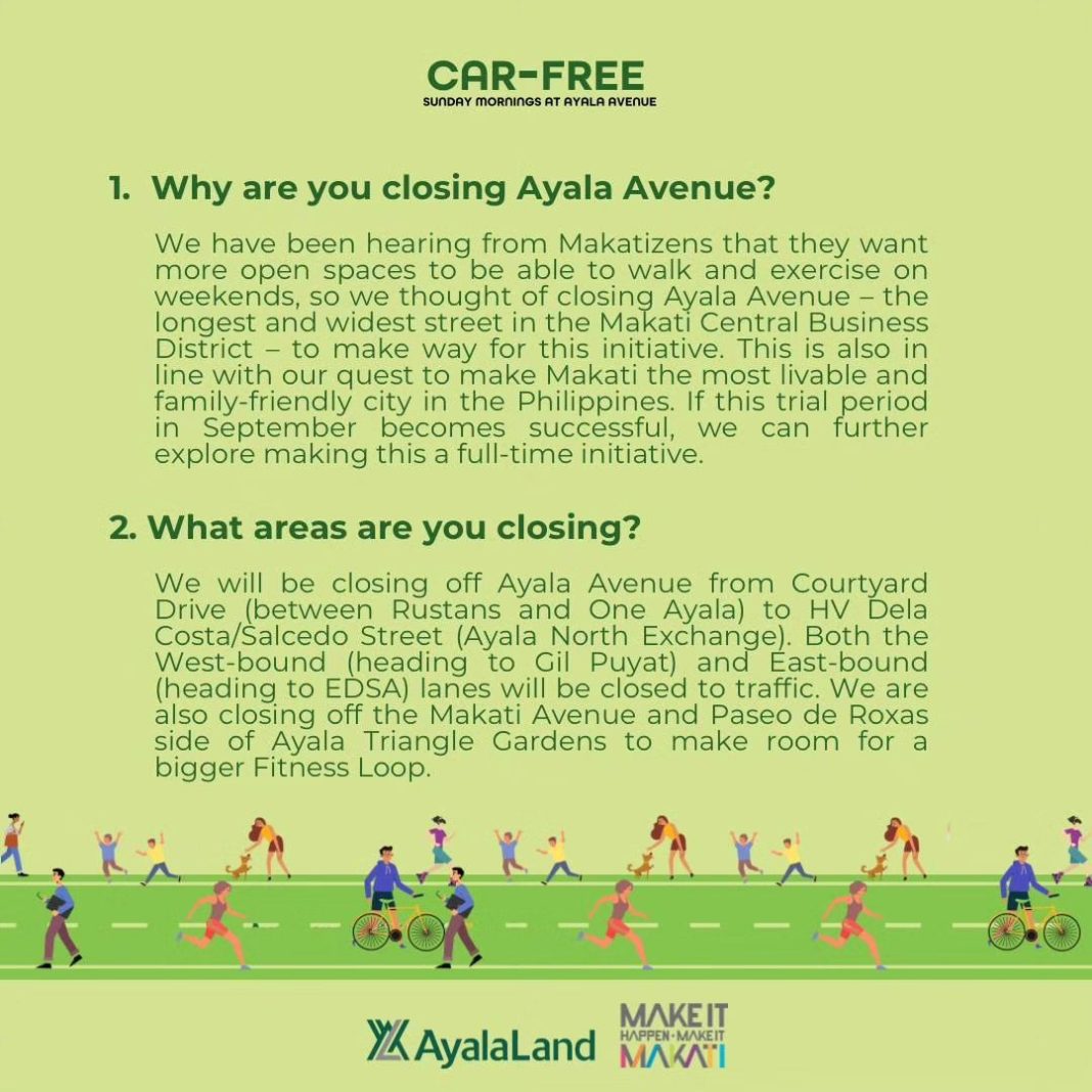 Ayala rolls out CAR-FREE Sunday Mornings at Ayala Avenue | Pinoy Fitness