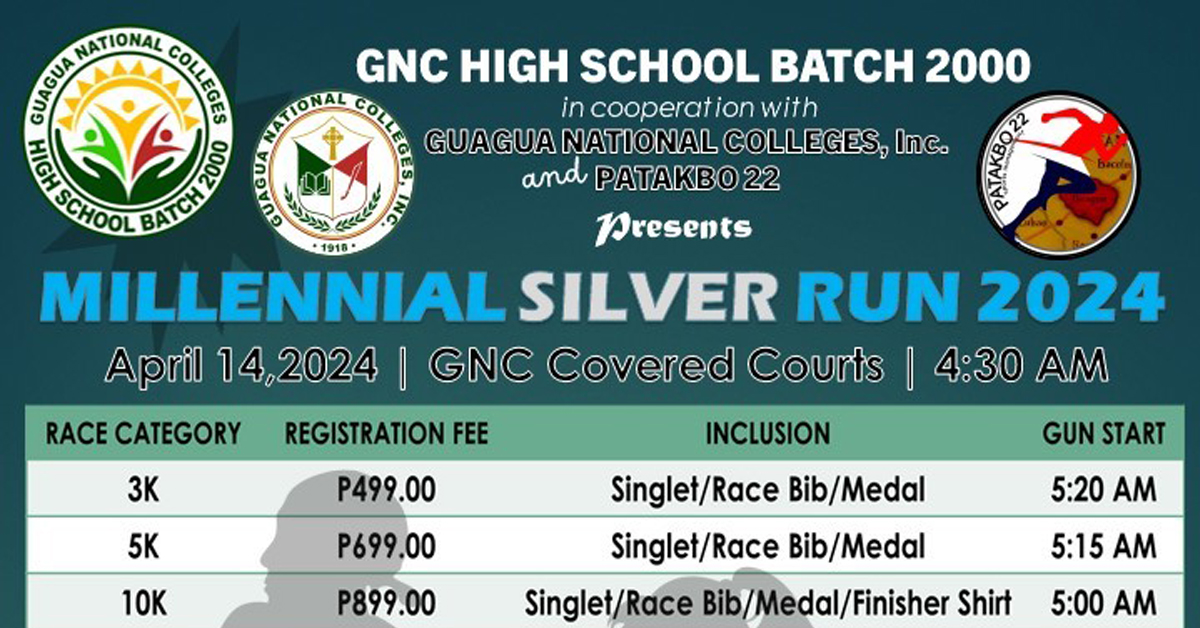 Guagua National Colleges Millennial Silver Run 2024 | Pinoy Fitness