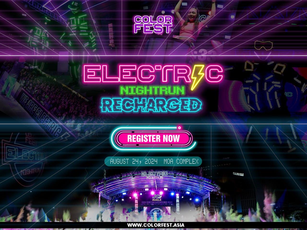ColorFest Electric Night Run RECHARGED 2024 in SM MOA | Pinoy Fitness