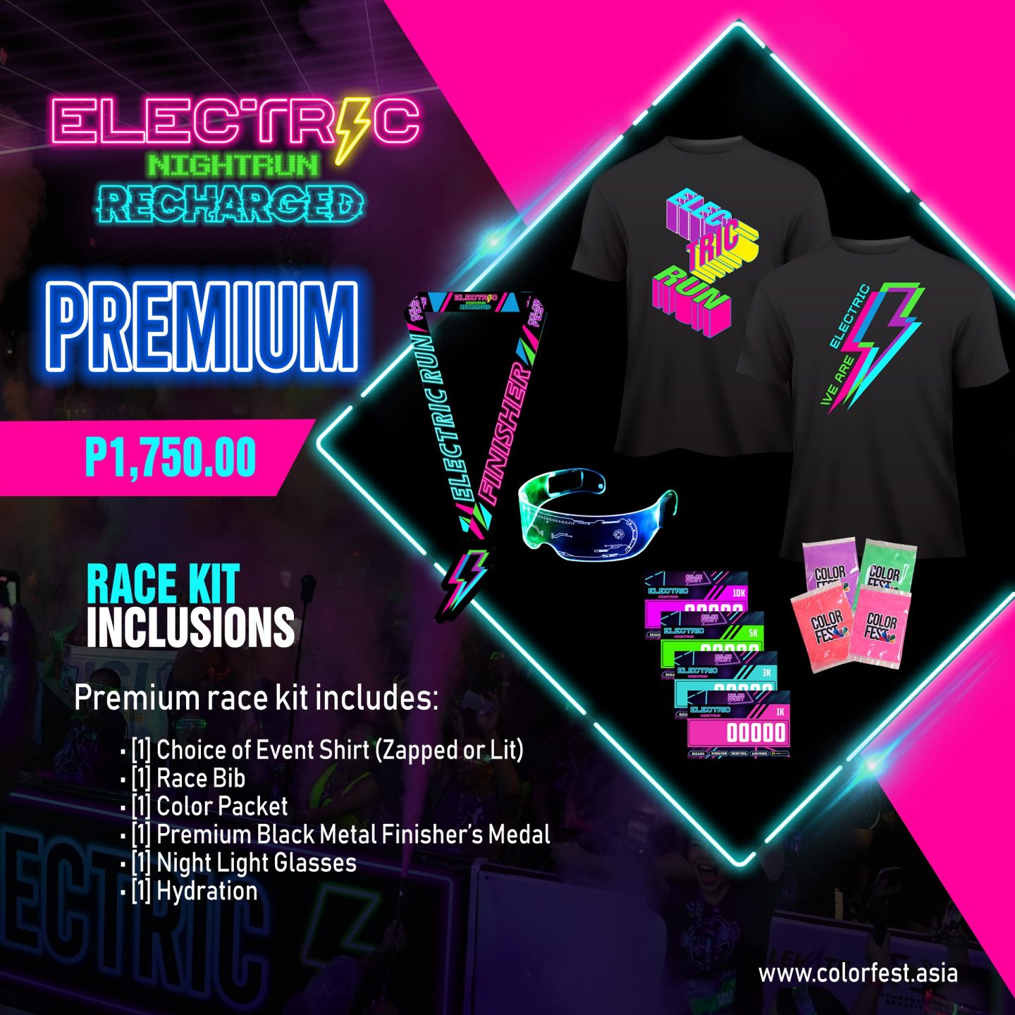 ColorFest Electric Night Run RECHARGED 2024 in SM MOA | Pinoy Fitness