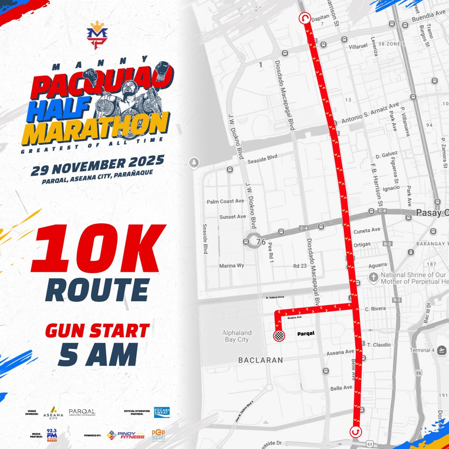 Manny Pacquiao Half Marathon 2025 in Parqal, Aseana City | Pinoy Fitness